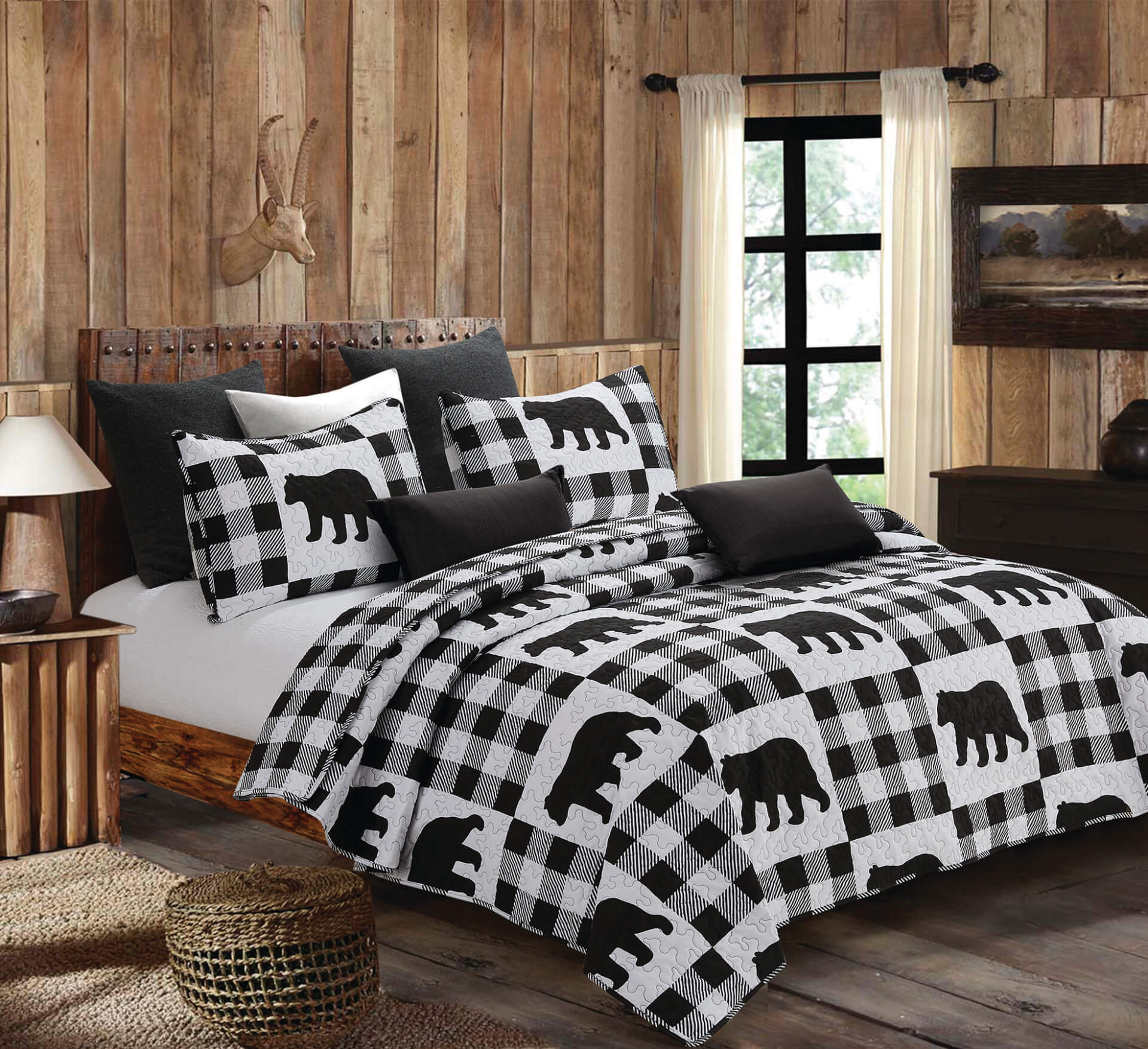 BUFFALO PLAID BLACK QUILT SET - Lidl Dollys
